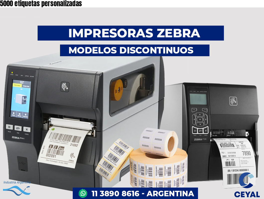 5000 etiquetas personalizadas | Etiquetas Zebra