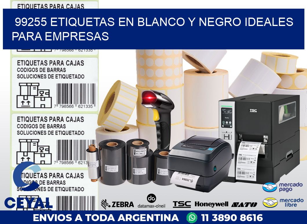 99255 ETIQUETAS EN BLANCO Y NEGRO IDEALES PARA EMPRESAS | Etiquetas Zebra